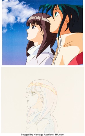 After War Gundam X Tiffa Adill and Garrod Ran Production Cel and ...