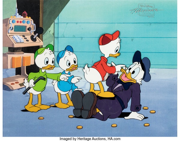 Ducktales Whale of a Bad Time Scrooge McDuck and Nephews Production Cel ...