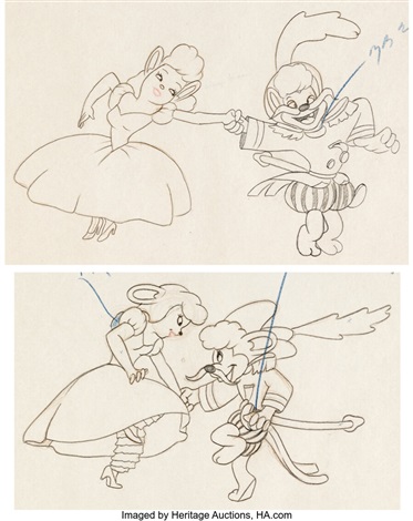 The Magic Slipper Dance Sequence Animation Drawings Group of 6 ...
