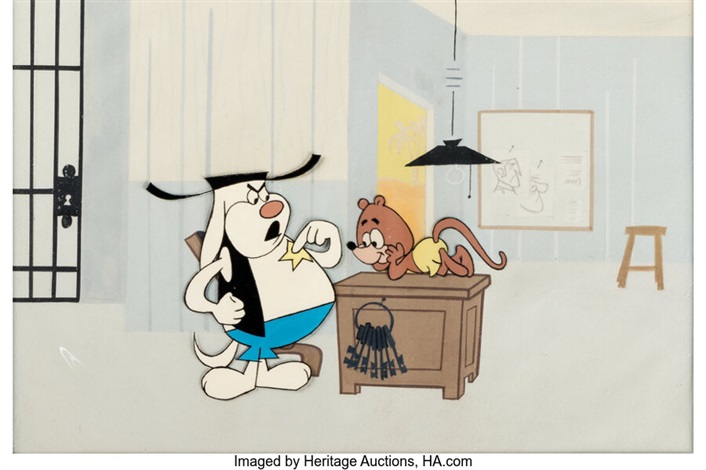 Deputy Dawg Production Cel with Deputy Dawg and Muskie Muskrat on a ...
