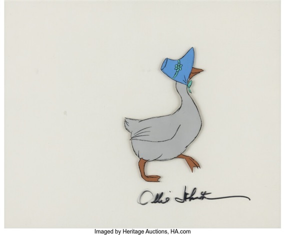 The Aristocats Abigail Gabble Production Cel Signed by Ollie Johnston Walt Disney, 1970. by Walt ...