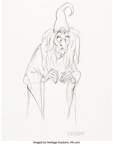 The Black Cauldron Orddu Character Design Drawings by Marc Davis Group ...