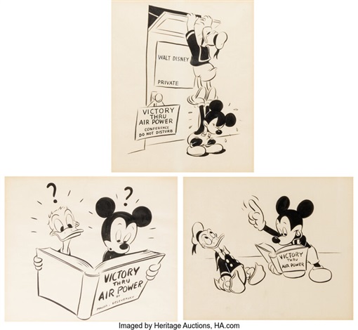 Victory Through Air Power RARE Mickey Mouse and Donald Duck Campaign ...