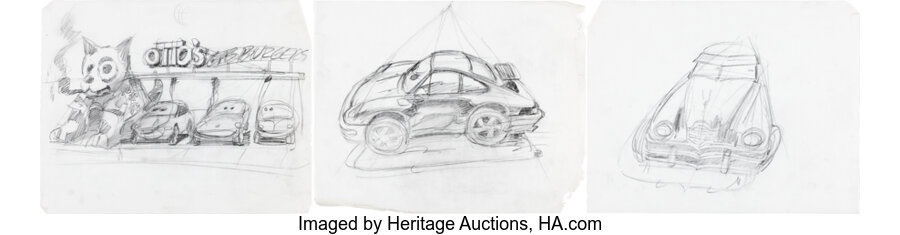 Cars Character Concept Art by Dave Deal Group of 3 DisneyPixar, 2006 by Walt Disney Studios on ...