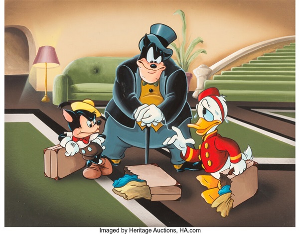 Bellboy Donald Storybook Illustration and Preliminary Drawing Walt ...