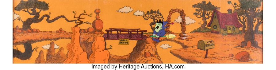Fabulous Funnies Broom-Hilda Pan Production Cel on Stock Pan Master ...