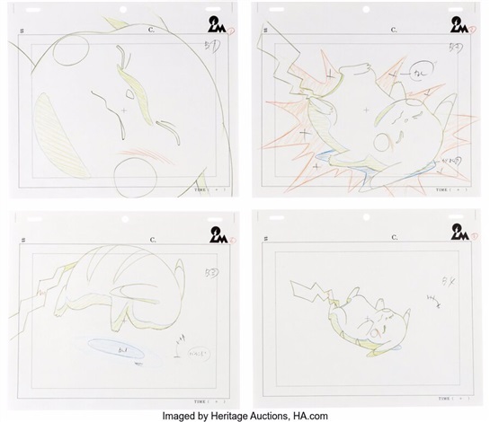 Pokémon Pikachu Animation Drawing Sequence of 17 and Raichu Animation ...