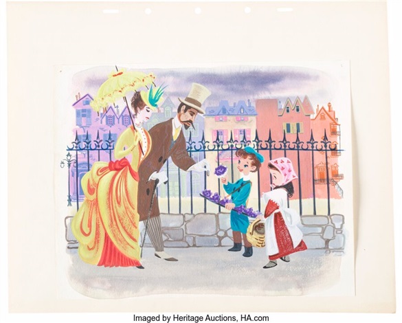 Toinettes Phillip Concept Art by Retta Scott Group of 5 Walt Disney ...