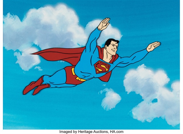 The New Adventures of Superman Classic Flying Pose Production Cel ...