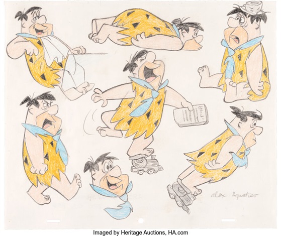 The Flintstones Fred Model SheetStudy Sketch by Alex Ignatiev Hanna ...