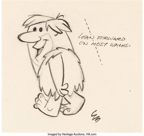 The Flintstones Barney Rubble Character Design Drawing by Ed Benedict ...