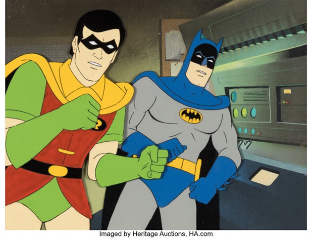 The Adventures of Batman Robin and Batman Production Cel with ...