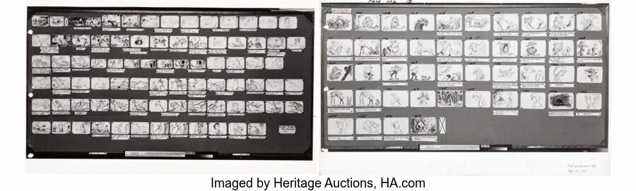 The Black Cauldron Joe Hales Personal Storyboard Binder with 43 Photo ...
