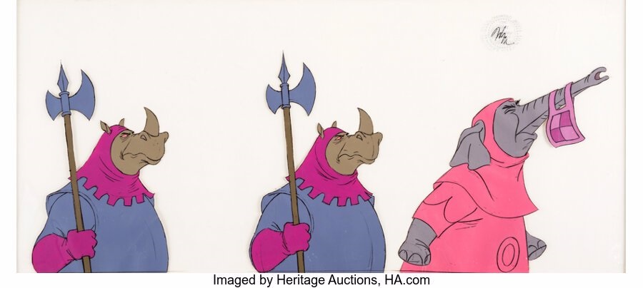 Robin Hood Rhino Guards Production Cel Walt Disney, 1973 by Walt Disney ...