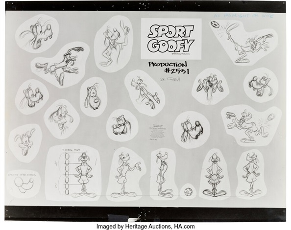 Sport Goofy in Soccermania Studio Model Sheet Prints Group of 5 Walt ...