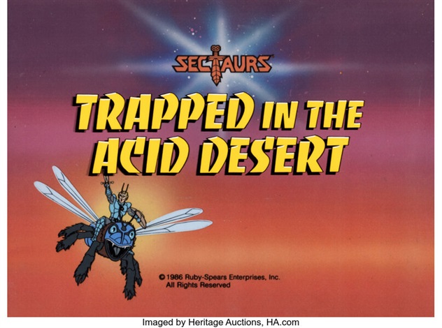 Sectaurs Trapped in the Acid Desert Title Cel Production Lettering Ruby ...