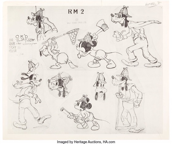 Goofy and Goofy Junior Studio Model Sheet Print Group of 6 Walt Disney ...