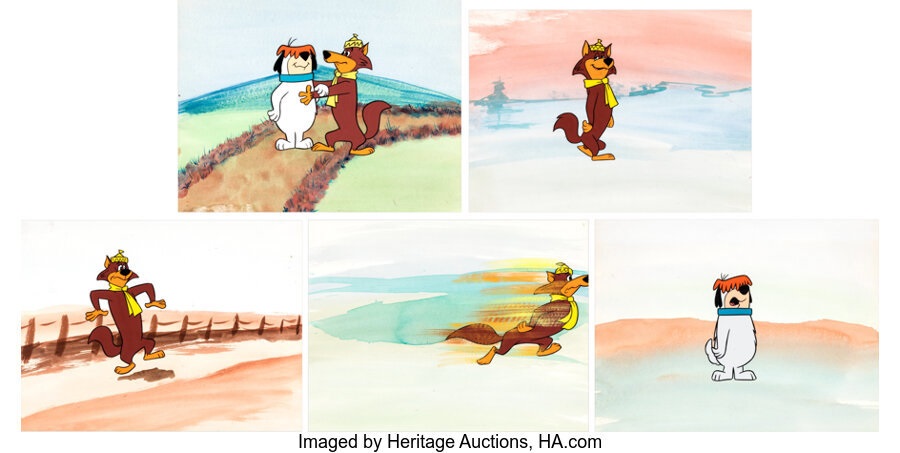 Loopy De Loop Sheepdog and Loopy Production Cel with Custom Painted ...