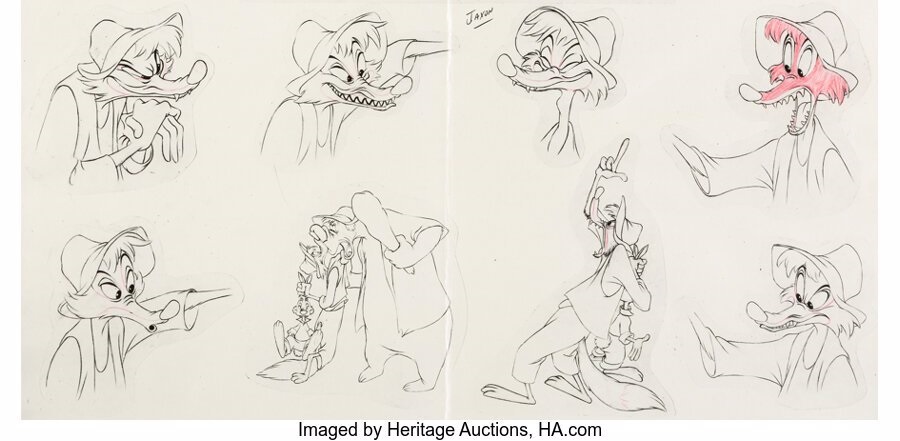 Disney Studio Model Sheets Print Group of 7 Walt Disney, 1946-49 ...