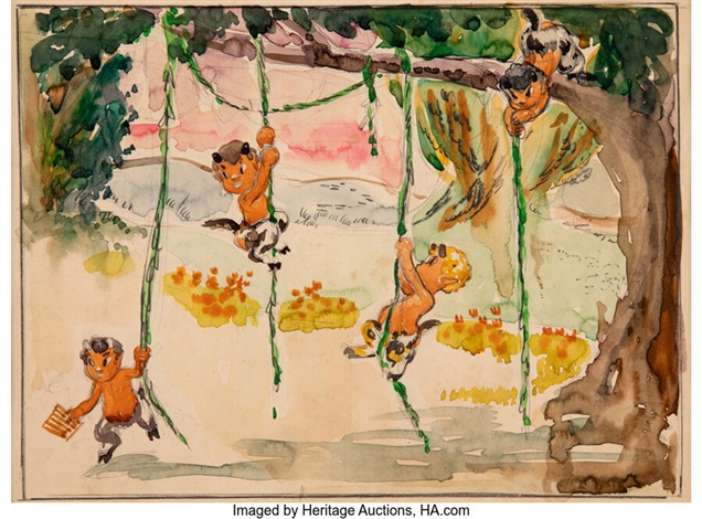 Fantasia Pastoral Symphony Satyr Fauns Concept Art Walt Disney, 1940 ...
