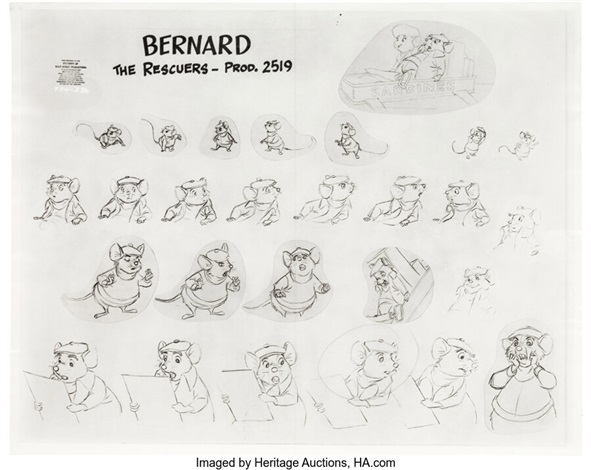 The Rescuers Model Sheets Group of 9 Walt Disney, 1977 by Walt Disney ...