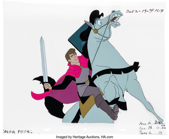 Sleeping Beauty Prince Philip and Sampson Color Model Cel and Two Color ...