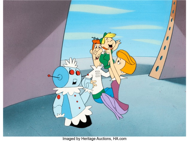 The Jetsons Four-Character Production Cel and Master Background Hanna ...