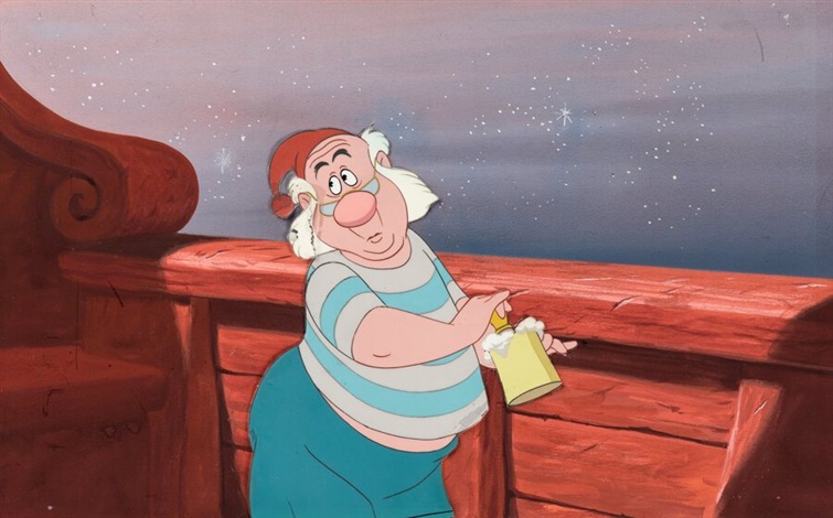 Peter Pan Mr. Smee Production Cel and Hand-Painted Background Walt ...