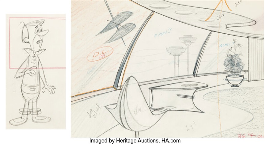 The Jetsons George Jetson Animation Drawing from First Episode plus ...