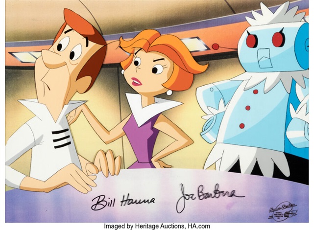 Jetsons The Movie George Judy And Rosie Production Cel Signed By Bill