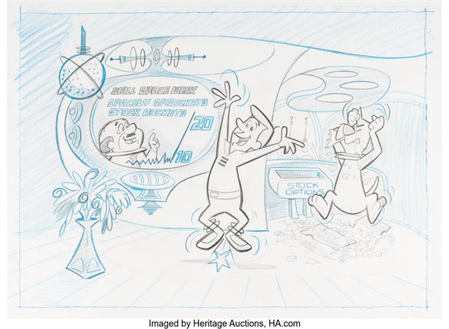 The Jetsons George Jetson Astro And Mr Spacely Original Illustration