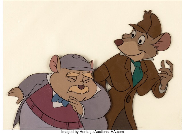 The Great Mouse Detective Basil and Dawson Production Cel Walt Disney ...
