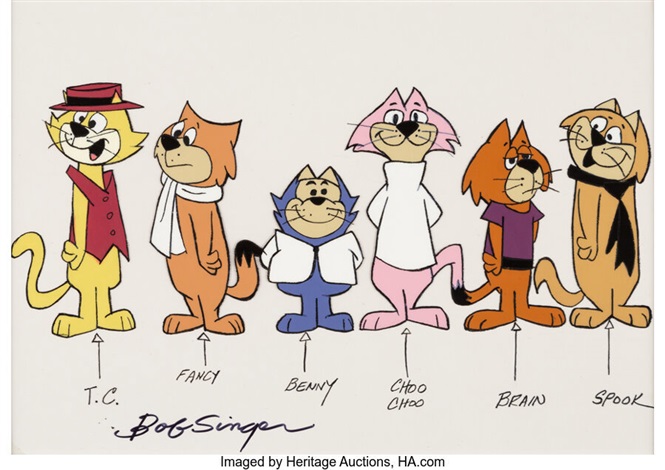Top Cat Character Color Model Cel Signed by Bob Singer Hanna-Barbera, c ...