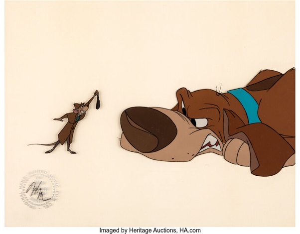 The Great Mouse Detective Basil and Toby Production Cel Walt Disney ...