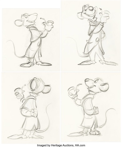 The Great Mouse Detective Basil Rough Animation Drawings by Glen Keane ...