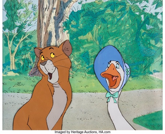 The Aristocats Thomas OMalley and Abigail Gabble Production Cel Setup ...