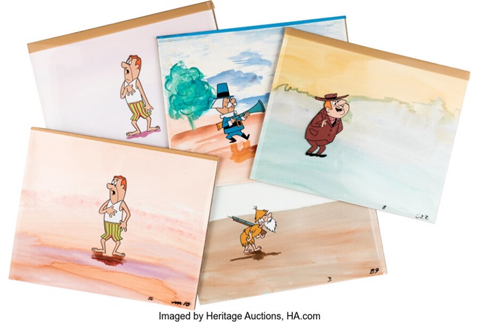 Hanna-Barbera Cartoon Secondary Characters Production Cel Group of 13 ...