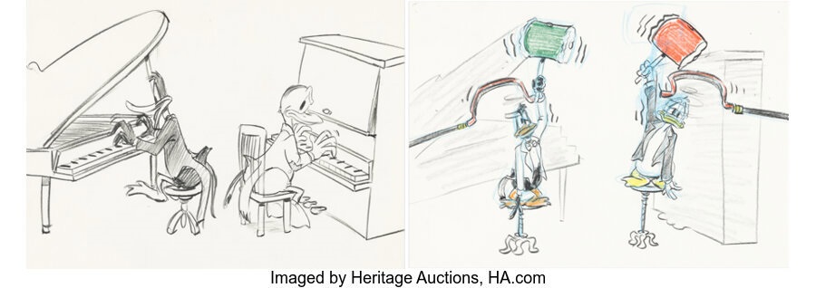 Who Framed Roger Rabbit Donald Duck and Daffy Duck Early Storyboard ...