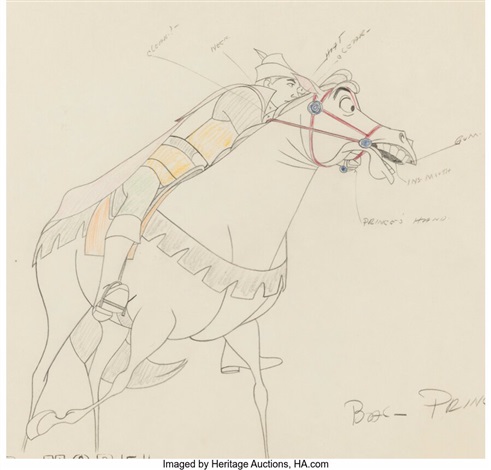 Sleeping Beauty Prince Phillip and Samson Color Model Drawing Walt ...