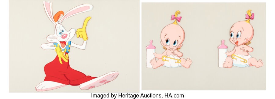 Who Framed Roger Rabbit Roger Rabbit and Baby Herman Color Model Cels ...