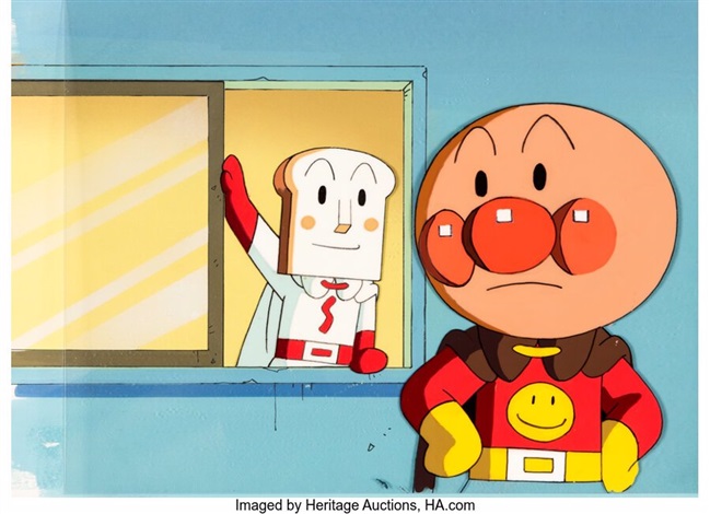 Soreike Anpanman Anpanman and Shokupanman Production Cel Setup with Key ...