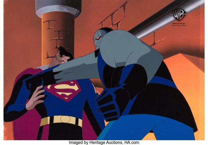 Superman The Animated Series Legacy Part 2 Superman and Darkseid Production Cel and Master ...