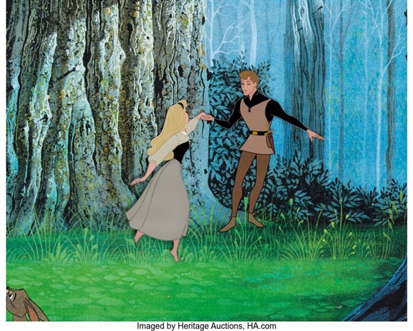 Sleeping Beauty Briar Rose And Prince Phillip Production Cel Walt