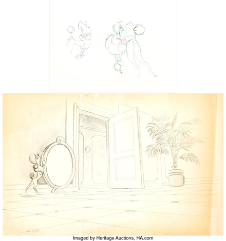 Oliver and Company Georgette Animation Drawing and Background Layout ...