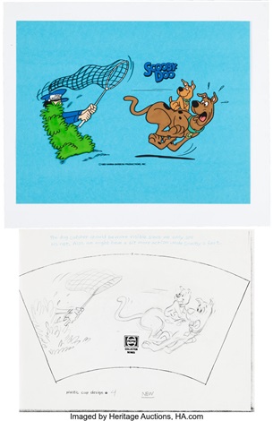 Scooby-Doo and Scrappy-Doo Original Drawing and Publicity Cel for Pepsi ...