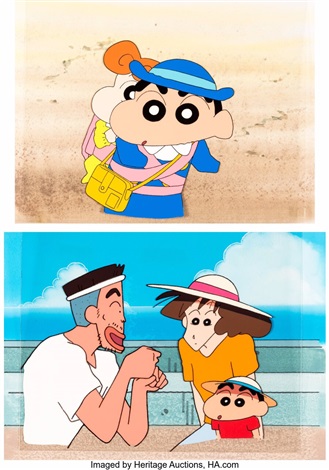 Crayon Shin-chan Himawari and Shinnosuke Production Cel with Master ...
