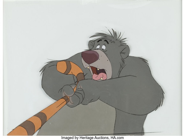 The Jungle Book Baloo Holding Shere Khans Tail Production Cel Walt ...