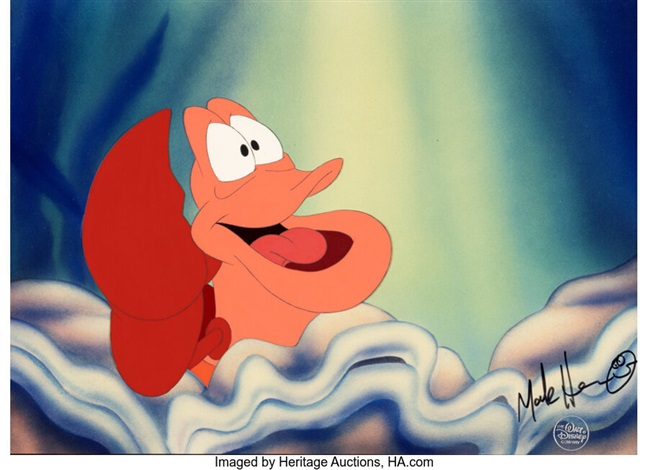 The Little Mermaid Under the Sea Sebastian Production Cel Signed by ...