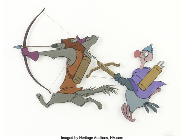 Robin Hood Wolf Arrowman and Trigger Production Cel Walt Disney, 1973 ...