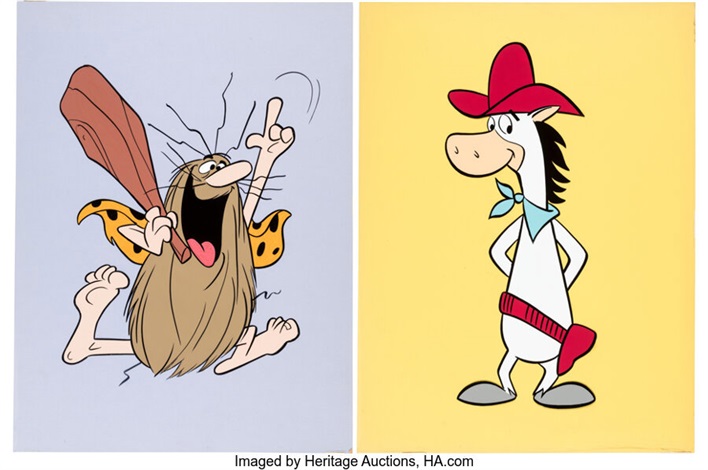 Quick Draw McGraw and Captain Caveman Oversized 28-Inch-Tall Hand-Inked ...